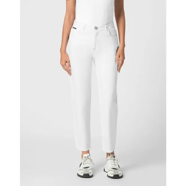 Philipp Plein Denim Mom Fit Trousers - Summersnow