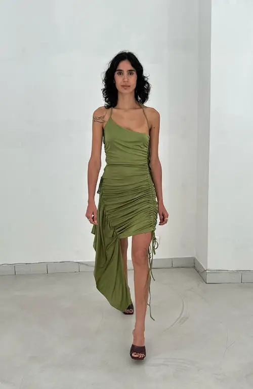 SAEMDI Mary Drawstring Halterneck Dress
