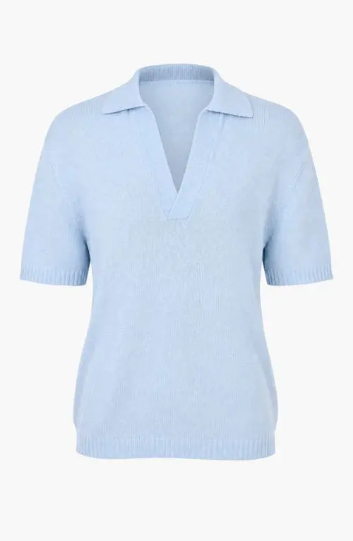 MODENAIRE Open Collar Short Sleeve Knit Polo
