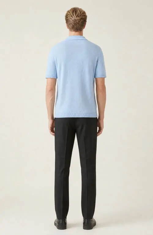 MODENAIRE Open Collar Short Sleeve Knit Polo