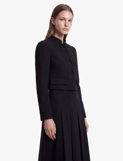 Koton Mandarin Collar Long Sleeve Crop Napoleon Jacket