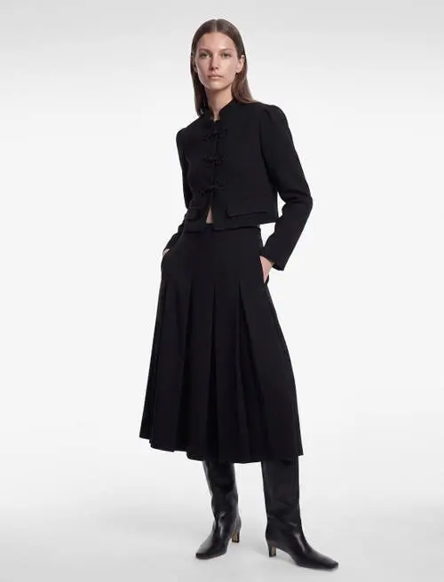 Koton Mandarin Collar Long Sleeve Crop Napoleon Jacket