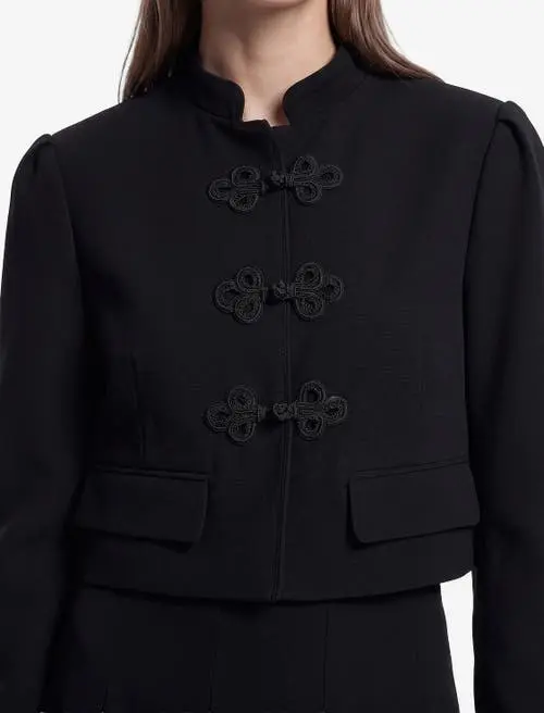 Koton Mandarin Collar Long Sleeve Crop Napoleon Jacket