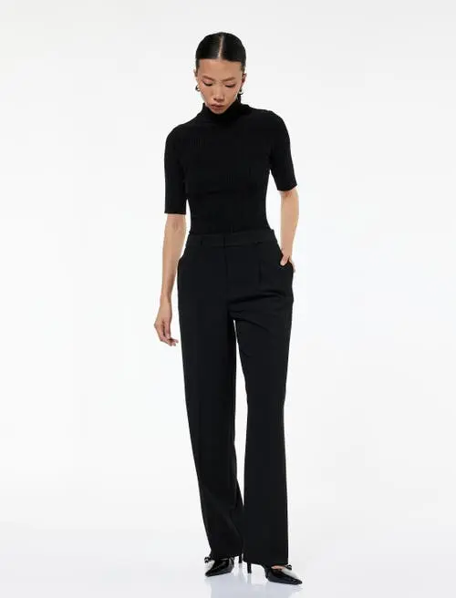 Koton Mid Rise Pleated Tailored Trousers With Pocket