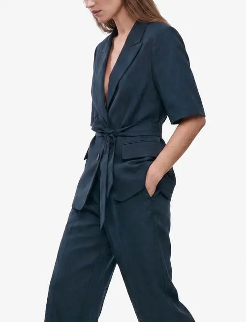 Koton Relaxed Fit Short Sleeve Belted Blazer