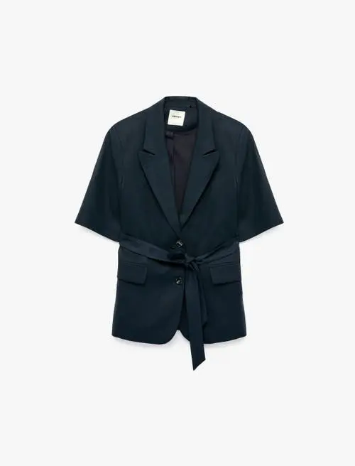 Koton Relaxed Fit Short Sleeve Belted Blazer