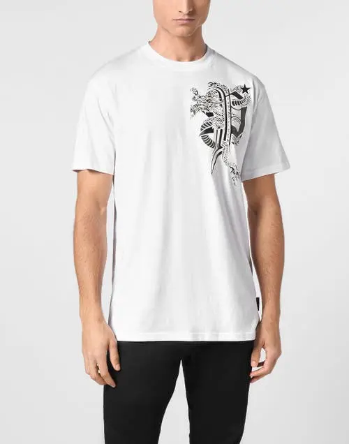 Philipp Plein T-shirt Round Neck Dragon - White
