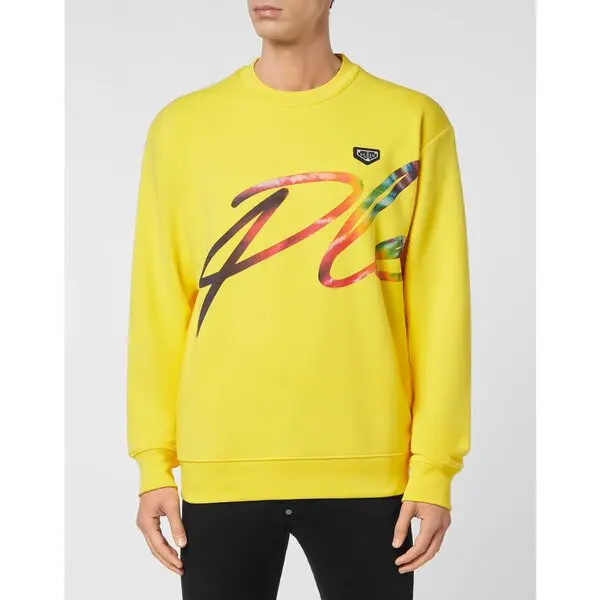 Philipp Plein Sweatshirt Ls Signature - Yellow