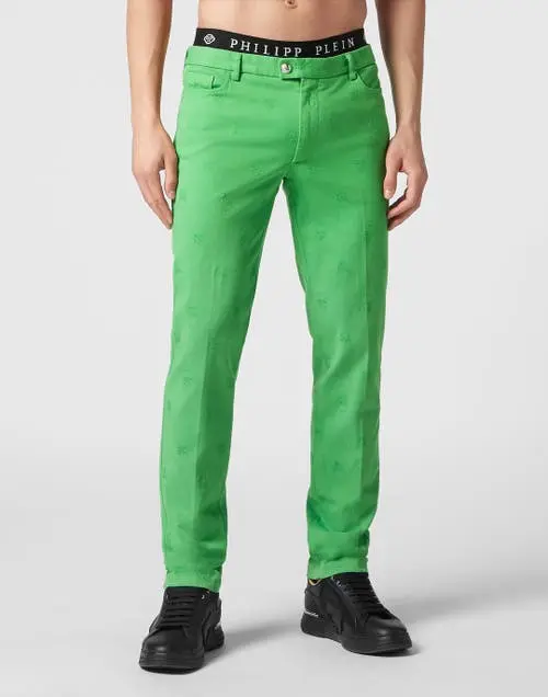 Philipp Plein Chinos Trousers Skull - Green
