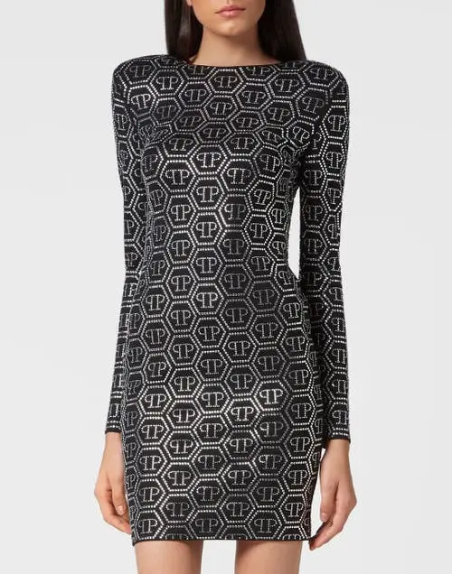 Philipp Plein Mini Dress Ls Monogram