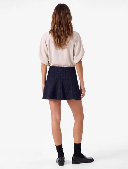 Koton Plaid Tweed Flared Mini Skirt