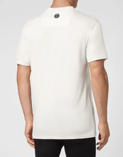 Philipp Plein Jersey T-shirt Round Neck Ss Skeleton - Cream