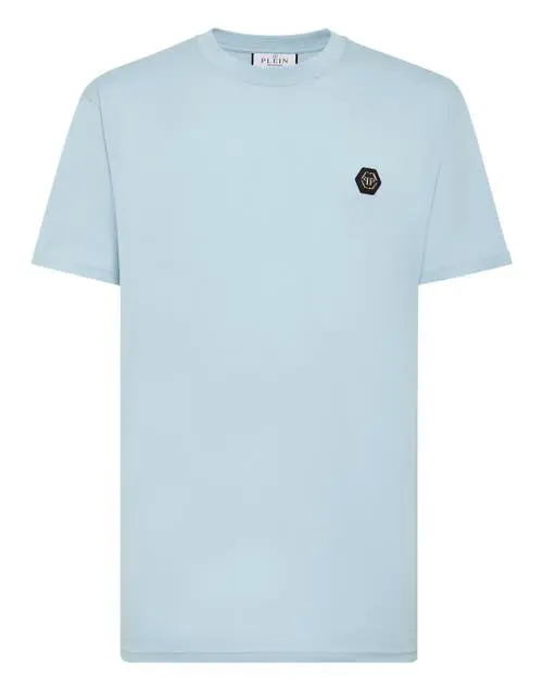 Philipp Plein T-shirt Round Neck Ss Skull&amp;bones - Lightblue