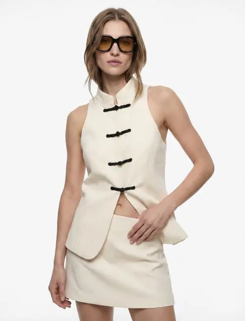 Koton Linen Blend A-line Mini Skirt