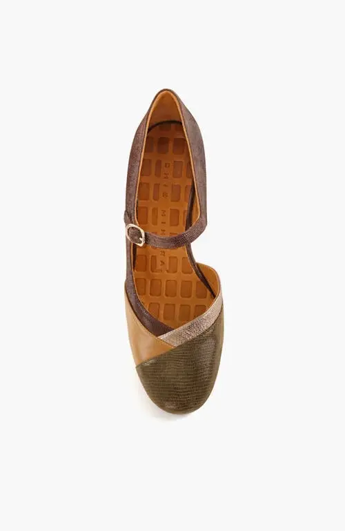 Chie Mihara Mary Jane Suede And Leather Buckle Pump