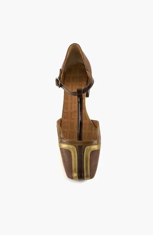 Chie Mihara Metallic Patent Leather Buckle Pump
