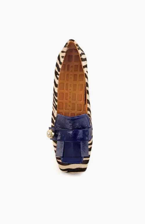 Chie Mihara Zebra Print Patent Leather Buckle Pump