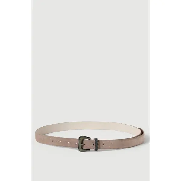 Brunello Cucinelli Suede Belt With Shiny Loop