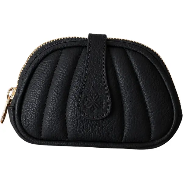 ROSZUAR Crin Ameline Textured Leather Zip Pouch - Black