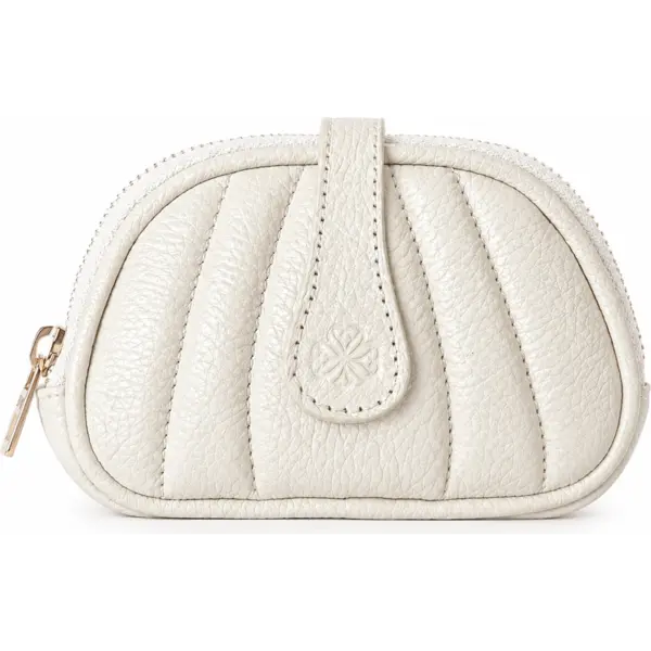 ROSZUAR Crin Ameline Textured Leather Zip Pouch - Creamy