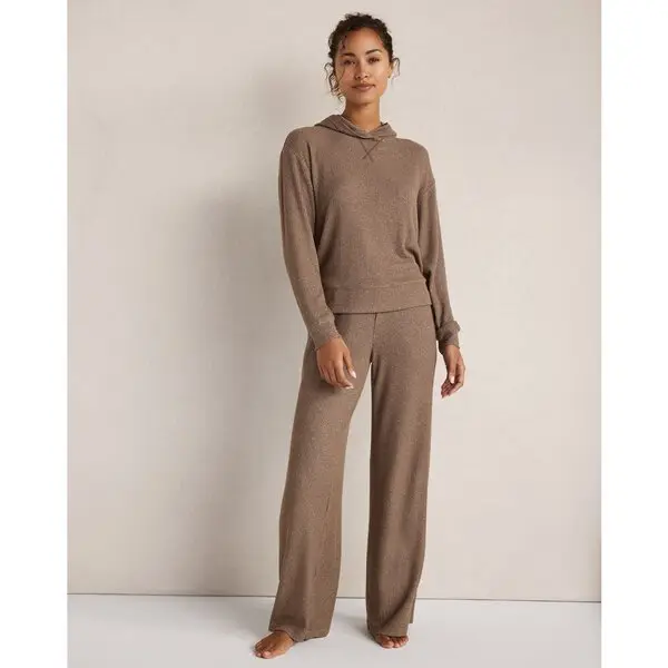 HAVEN WELL WITHIN Resti Brushed Rib Knit Drawstring Pants - Deep Mocha