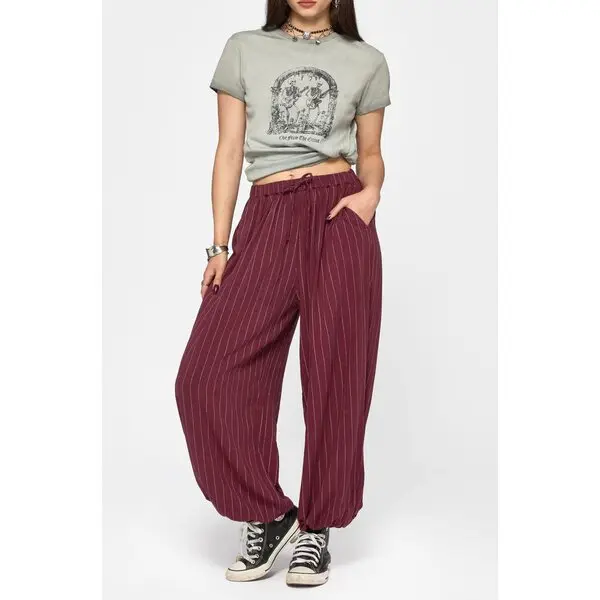 DISTURBIA Rue Stripe Voile Extreme Balloon Trouser