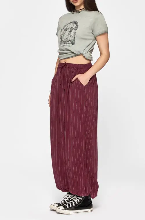 DISTURBIA Rue Stripe Voile Extreme Balloon Trouser