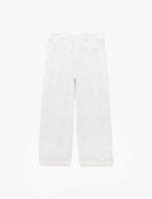 Koton Linen Blend Pleated Tailored Wide Leg Pants