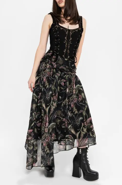 DISTURBIA Dionaea Asymmetric Maxi Skirt