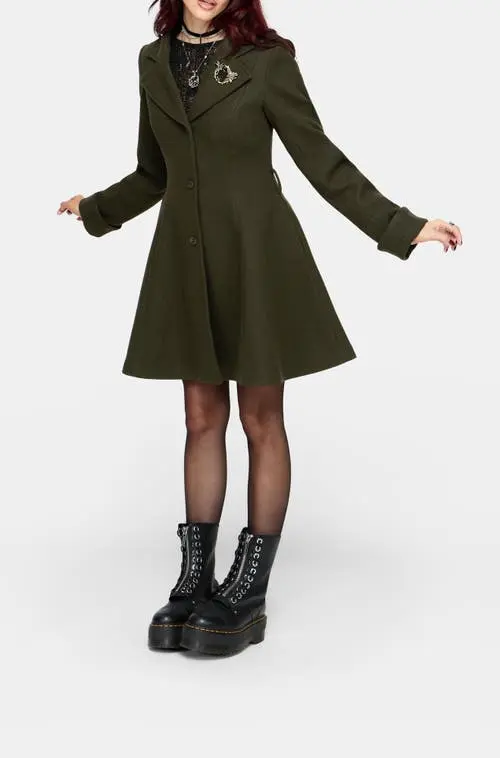 DISTURBIA Cyrene Belted Removable Hood Coat