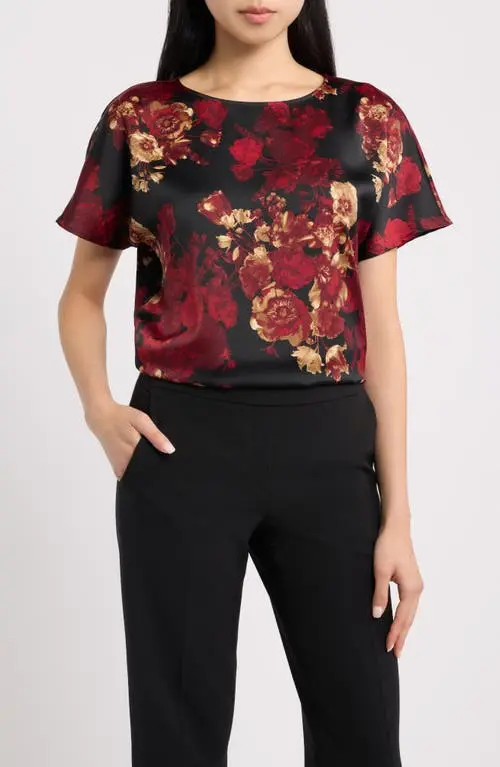 Anne Klein Bateau Neck Short Sleeve Top