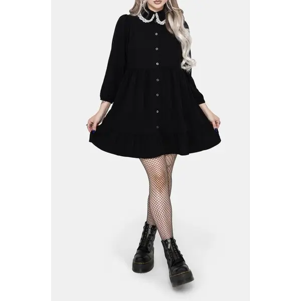 DISTURBIA Salem Collar Mini Smock Dress