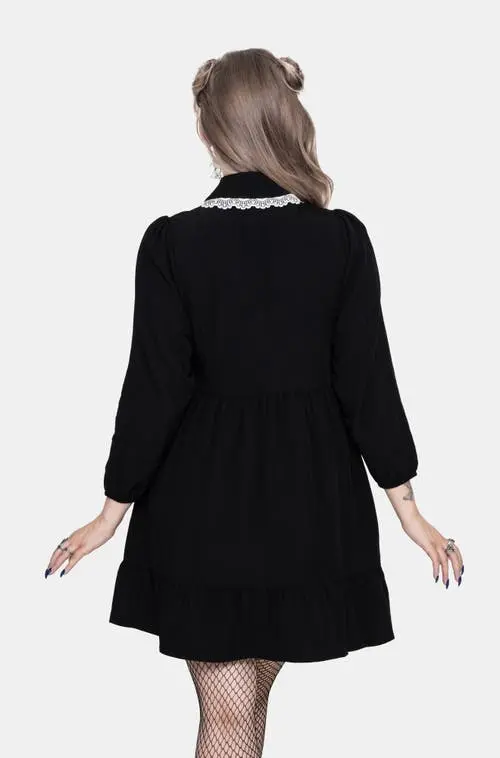 DISTURBIA Salem Collar Mini Smock Dress