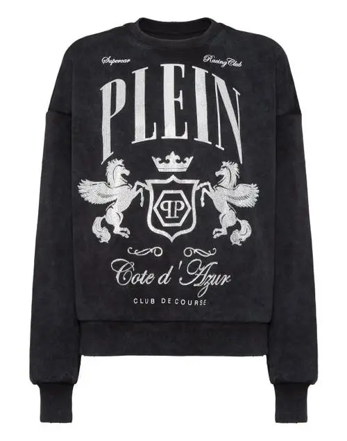 Philipp Plein Sweatshirt Ls Strass Crystal