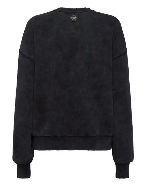 Philipp Plein Sweatshirt Ls Strass Crystal