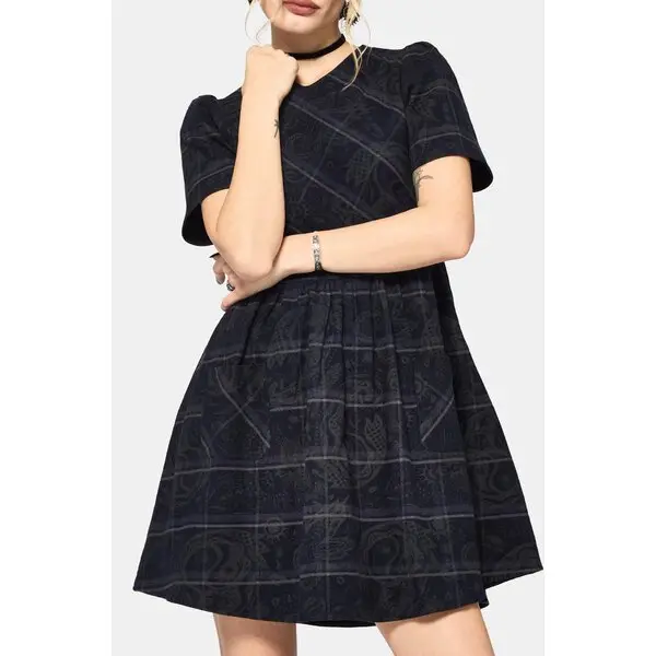 DISTURBIA Plaith Mini Smock Dress