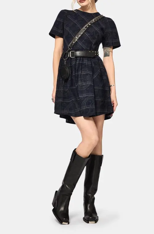 DISTURBIA Plaith Mini Smock Dress