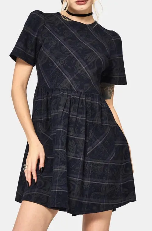 DISTURBIA Plaith Mini Smock Dress