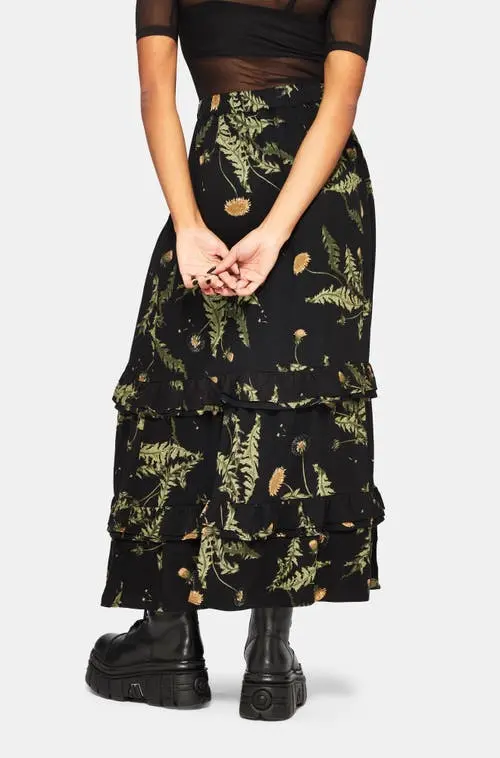 DISTURBIA Cimora Dandelion Ruffle Maxi Skirt