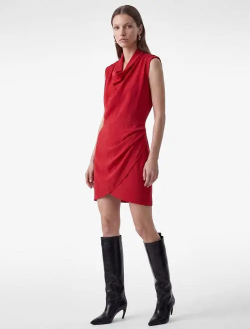 Koton Sleeveless Cowl Neck Draped Mini Dress