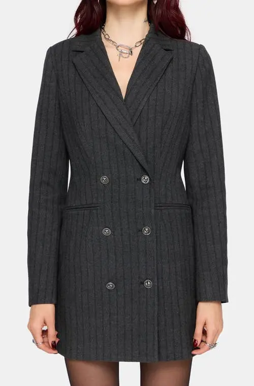 DISTURBIA Blair Pinstripe Blazer Dress