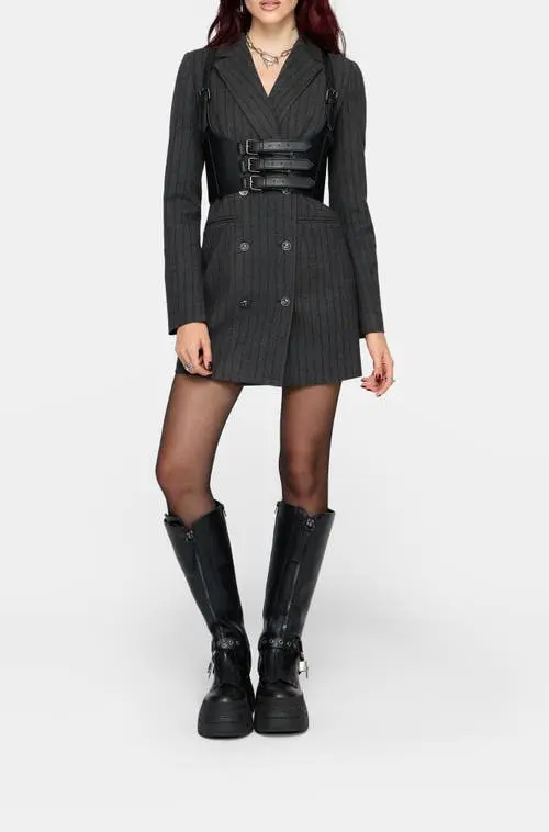 DISTURBIA Blair Pinstripe Blazer Dress