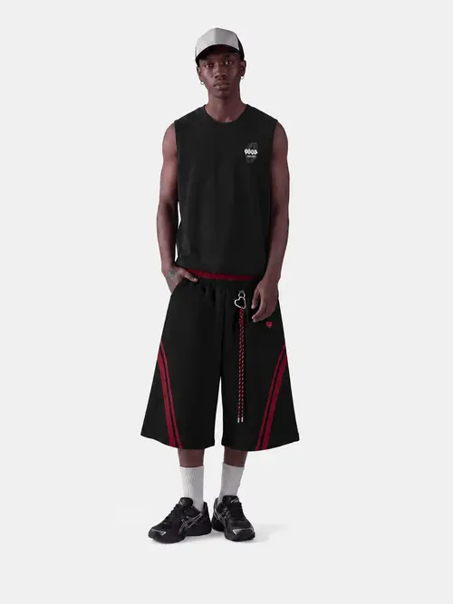 AELFRIC EDEN Baggy Longline Sweat Shorts - Black