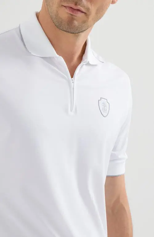 Brunello Cucinelli Techno Piqué Polo Shirt With Half Zip