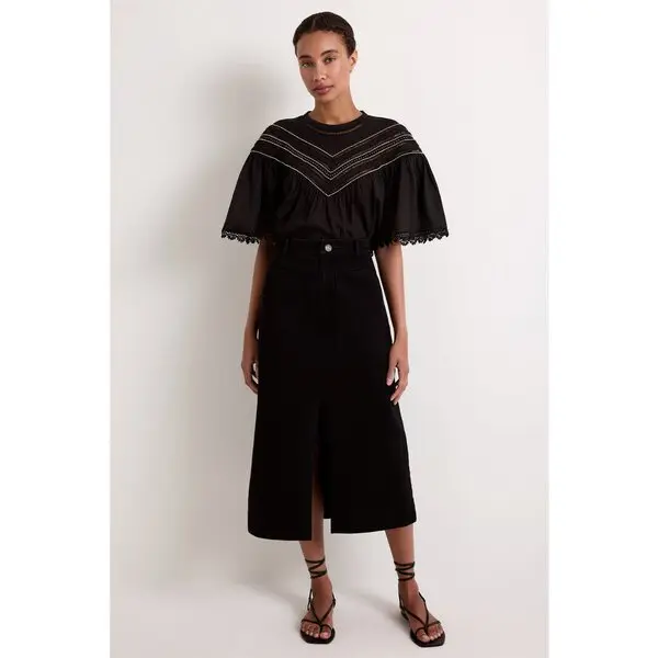 MARIE OLIVER Leighton Denim Skirt - Pavement