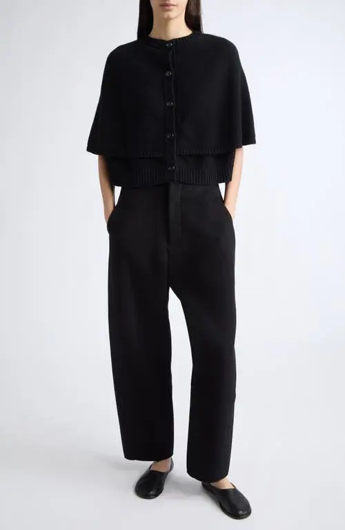 LISA YANG Barrel Wool & Cashmere Trousers - Black