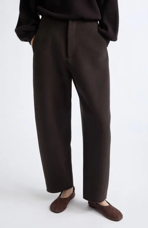 LISA YANG Barrel Wool & Cashmere Trousers - Dark Cedar