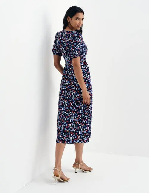 FINERY LONDON Petite Robyn Button Through Midi Dress