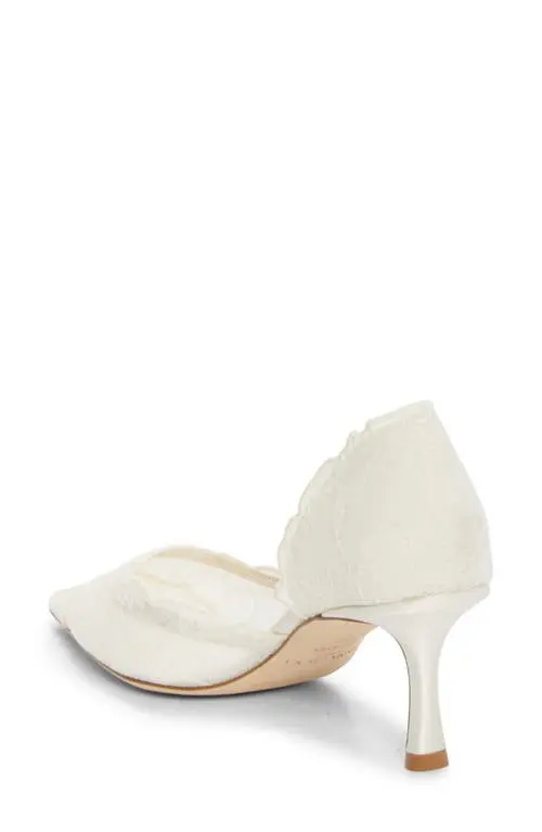 JIMMY CHOO Faiz Lace Pointed Toe D'orsay Pump - Ivory/ivory