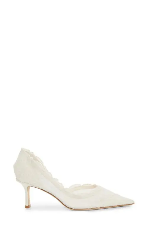 JIMMY CHOO Faiz Lace Pointed Toe D'orsay Pump - Ivory/ivory